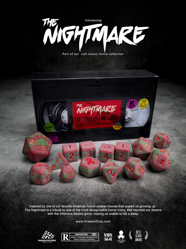 The Nightmare 14pc Horror Themed Dice Set – Kraken Dice