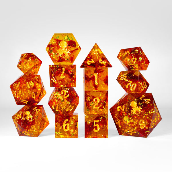 Treant's Blood: Kraken Lux 14pc Sharp Edge Dice – Kraken Dice